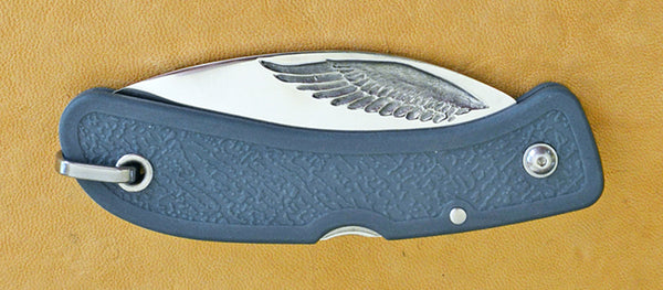 Boye Cobalt Eagle Wing Lockback Folding Pocket Knife with Blue Handle ...
