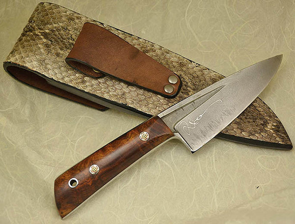 Boye Basic 3 with 'Barn Owl in Flight' Etching and Burled Desert Ironw ...