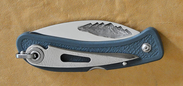 Boye Cobalt Mountain Lockback Folding Pocket Knife with Blue Handle an ...