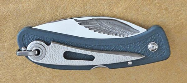 Boye Cobalt Eagle Wing Lockback Folding Pocket Knife with Blue Handle ...